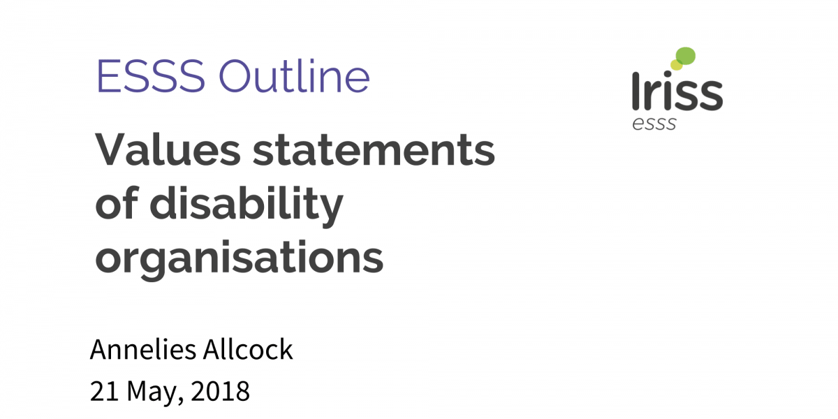 Values statements of disability organisations | Iriss
